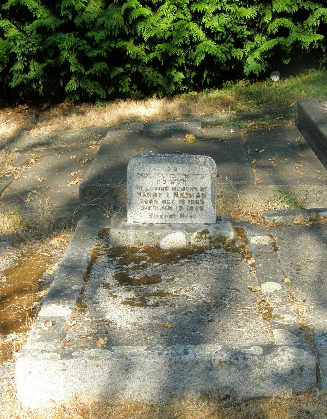 Harry Neiman – The Jewish Cemetery of Victoria, British Columbia