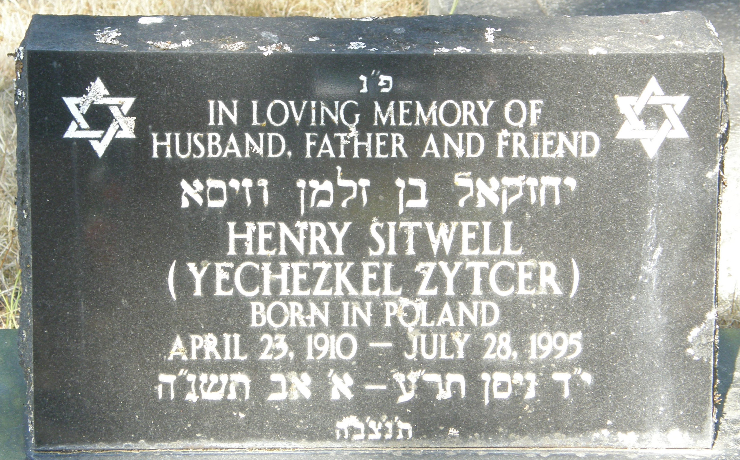 Henry Sitwell – The Jewish Cemetery of Victoria, British Columbia