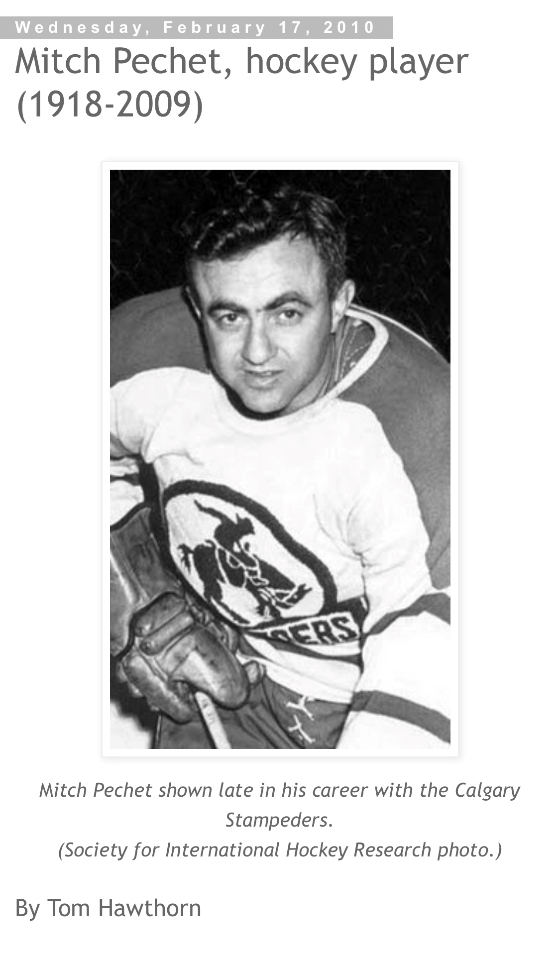 Mitchell “Mitch” Pechet – The Jewish Cemetery of Victoria, British Columbia